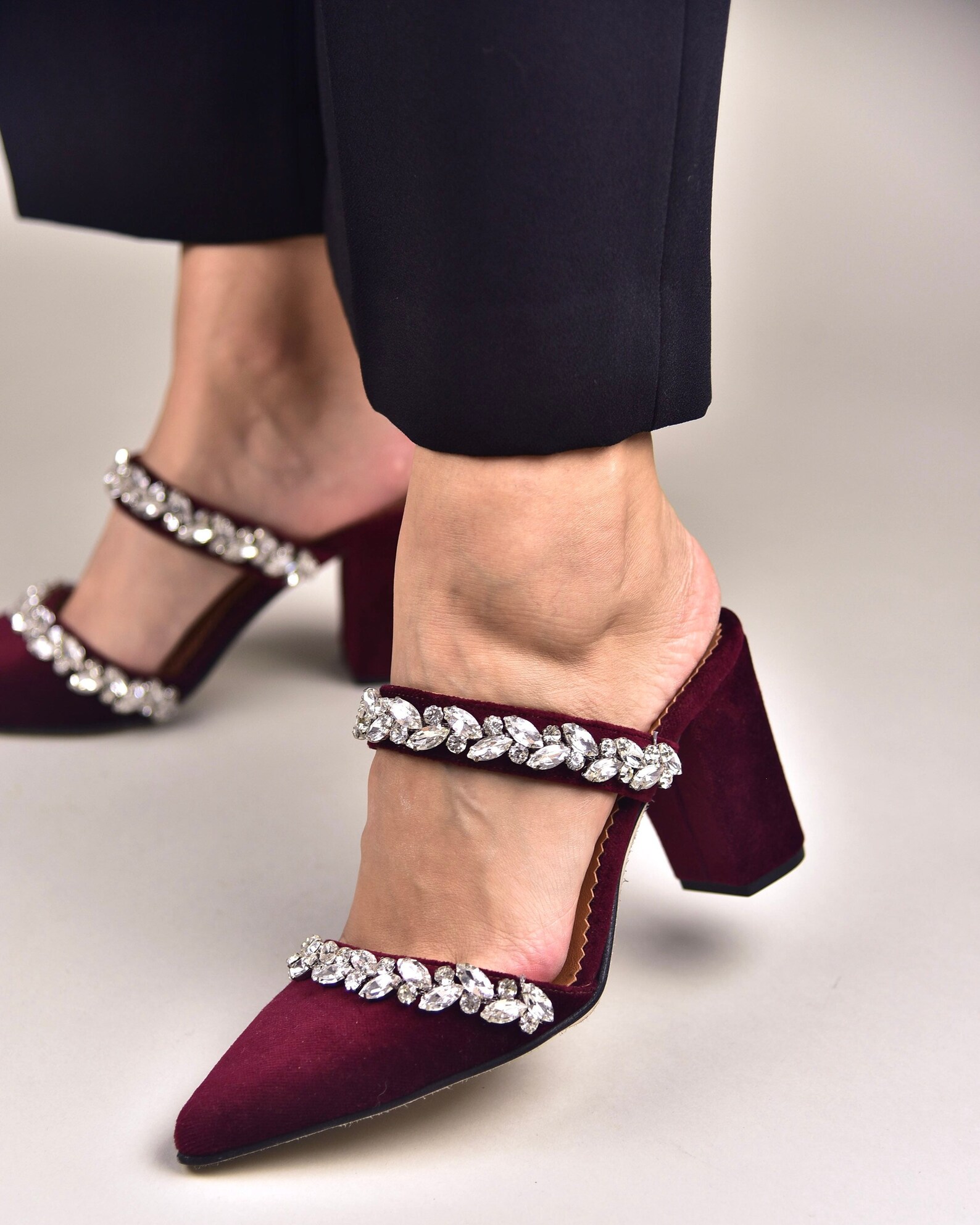 Dark Red Wedding Shoes Red Wedding Heels Pointed Toe Wedding - Etsy