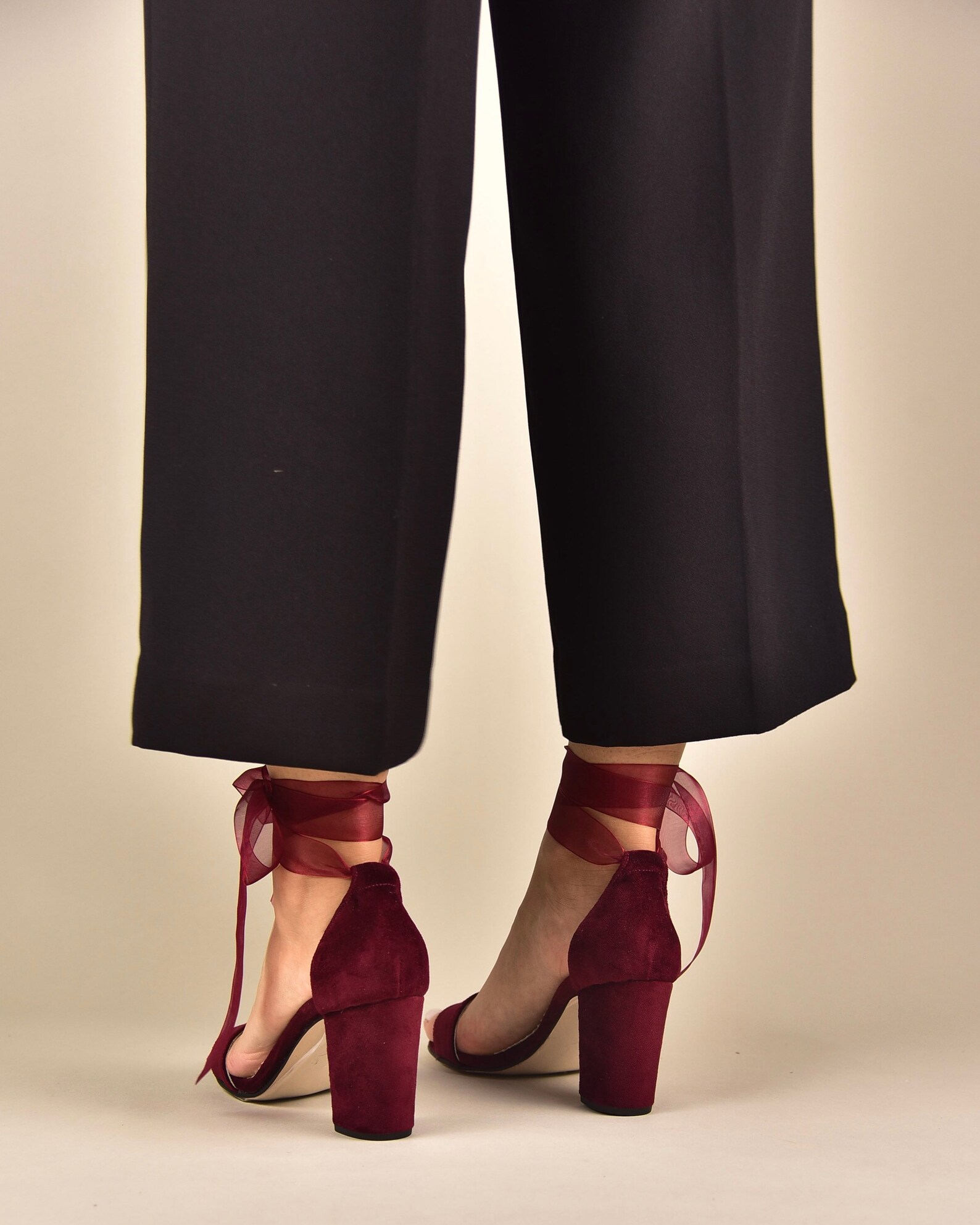 Wedding Shoes Dark Red Block Heel Sandals Wedding Sandals - Etsy