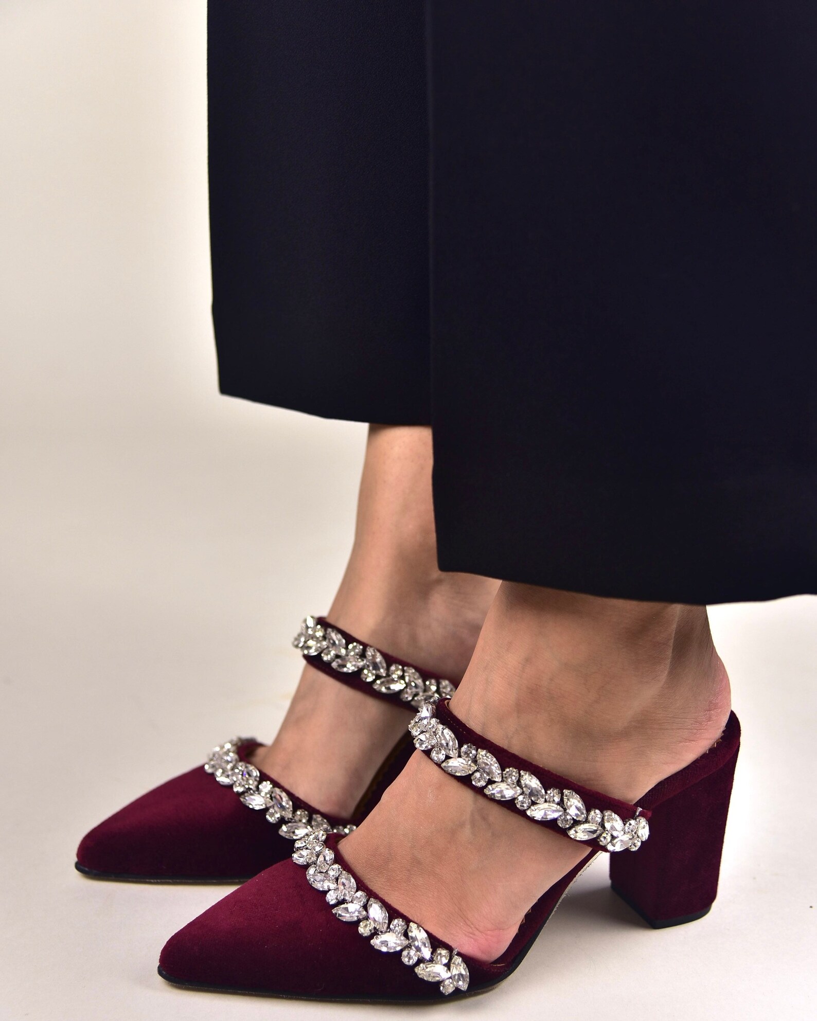 Dark Red Wedding Shoes Red Wedding Heels Pointed Toe Wedding - Etsy