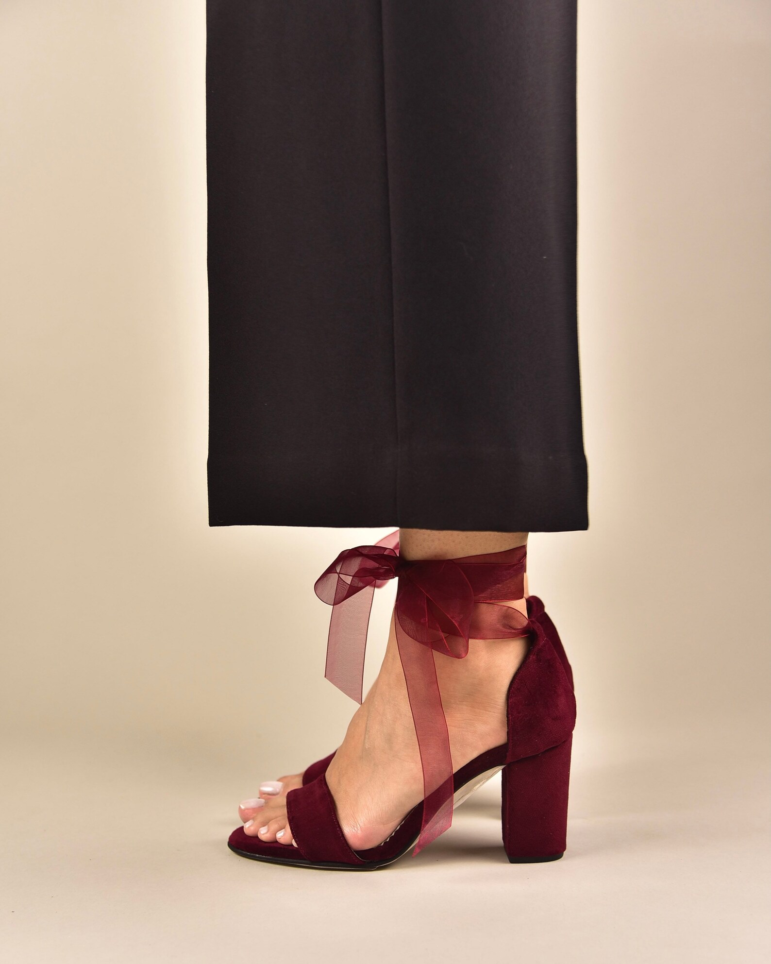 Wedding Shoes Dark Red Block Heel Sandals Wedding Sandals - Etsy