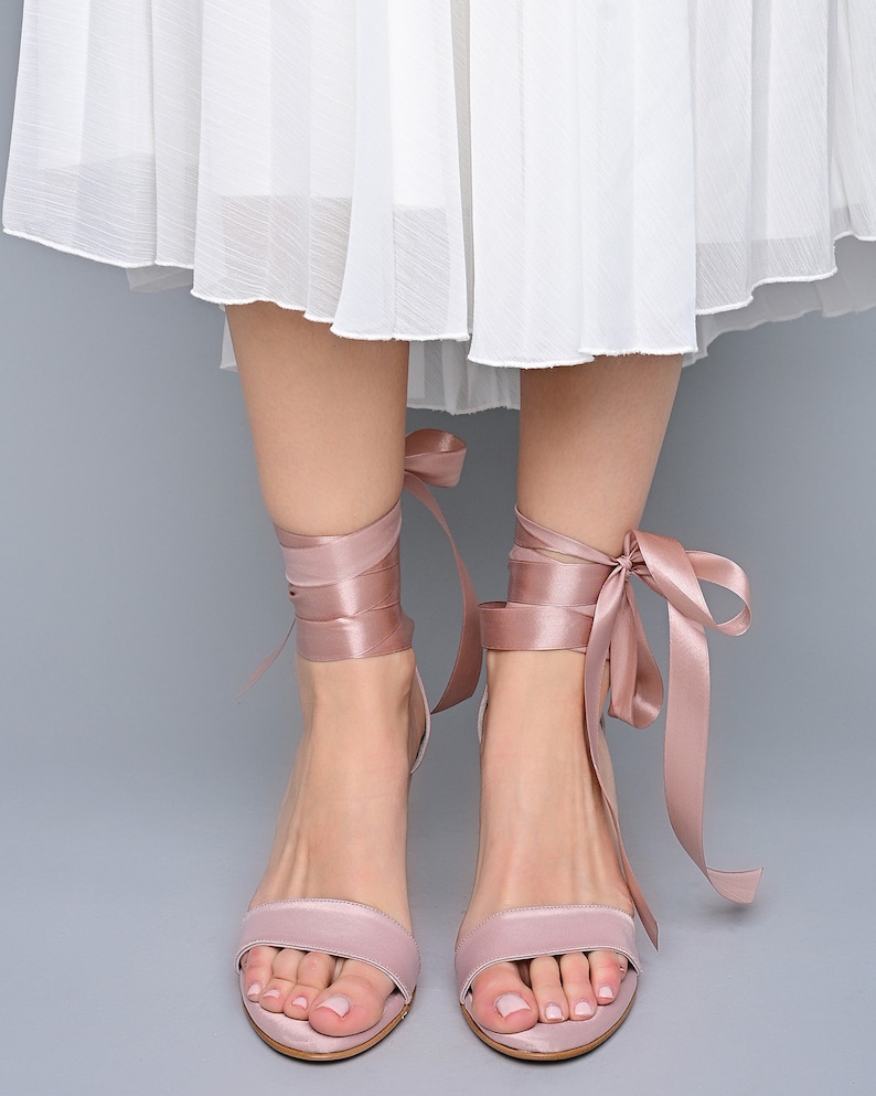 Wedding Shoes Blush Pink Satin Block Heels Pink Bridal - Etsy