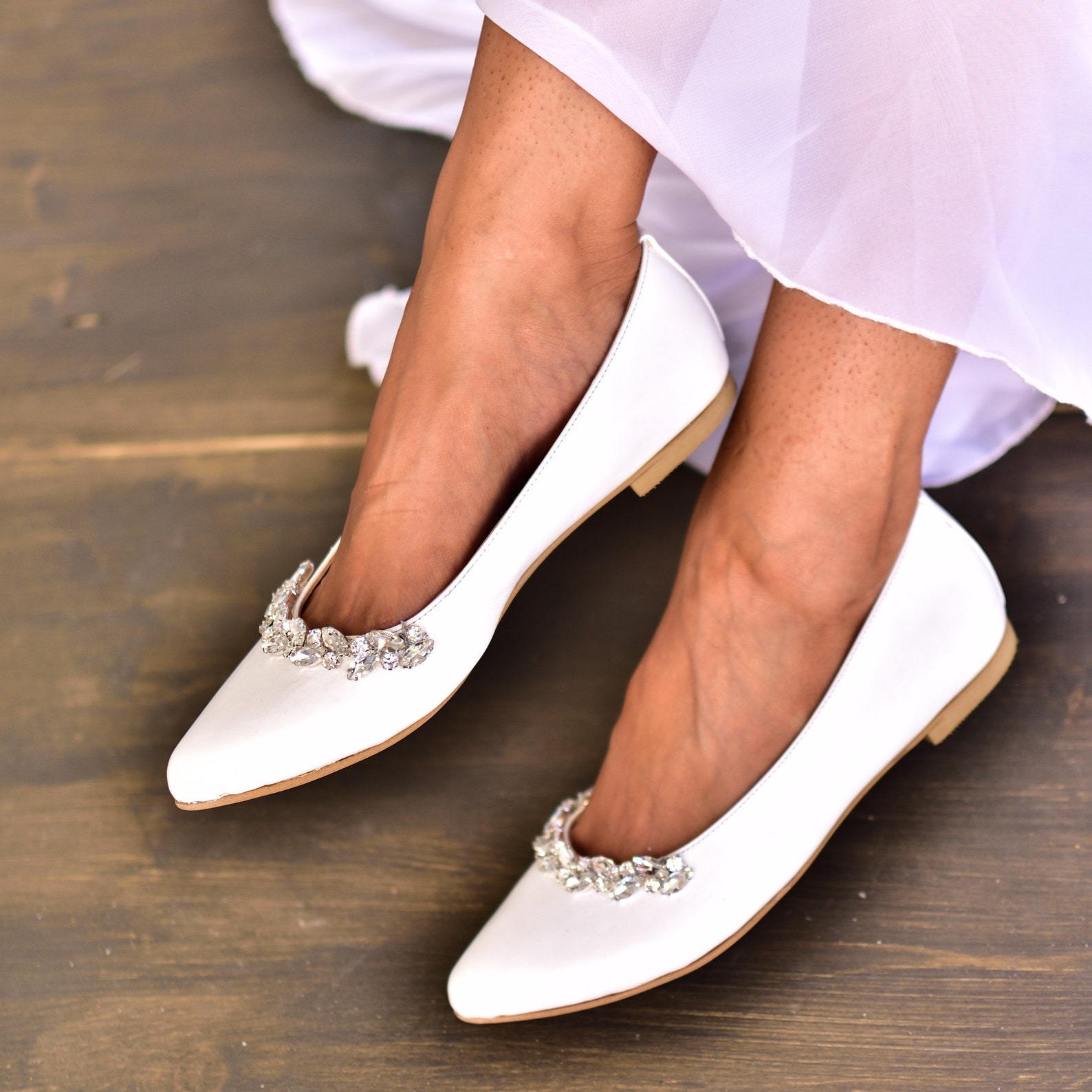 Wedding Shoes for Bride Wedding Flats Pointed Flat Shoes - Etsy
