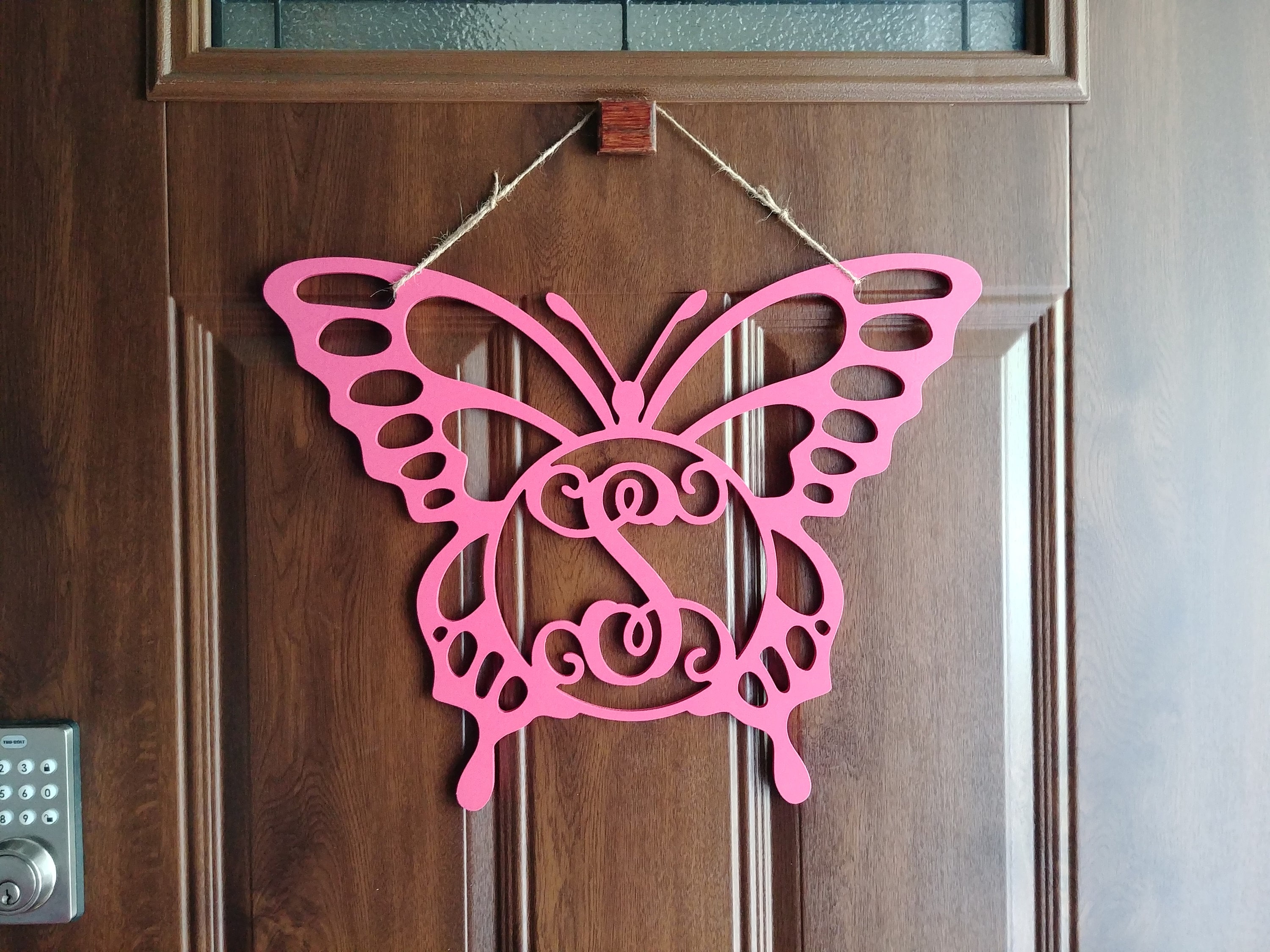 Butterfly Monogram Door Wall Hanger, Personalized Door Sign - Etsy