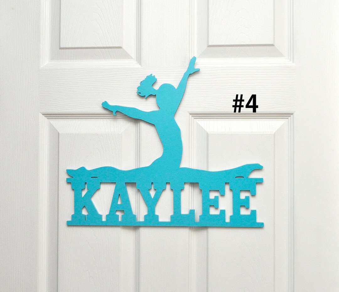 Gymnast Wall Door Sign, Personalized Name, Gymnastics Wall Hanging ...