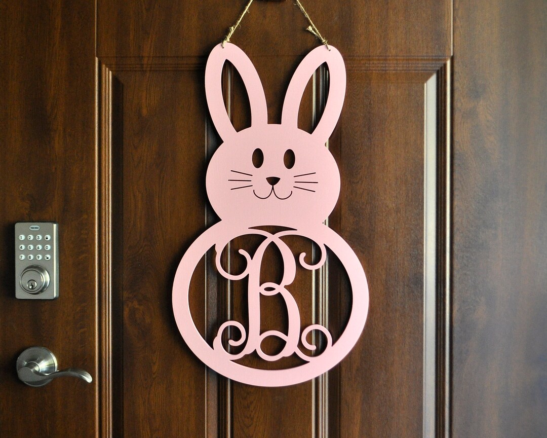 Easter, Bunny, Door, Wall, Hanger, Monogram, Spring, Decoration ...