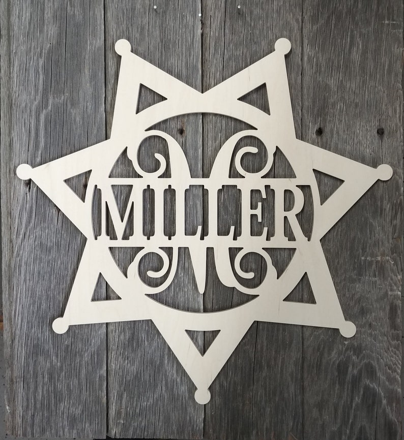 7 Point Sheriff Badge Custom Personalized With Name Monogram - Etsy