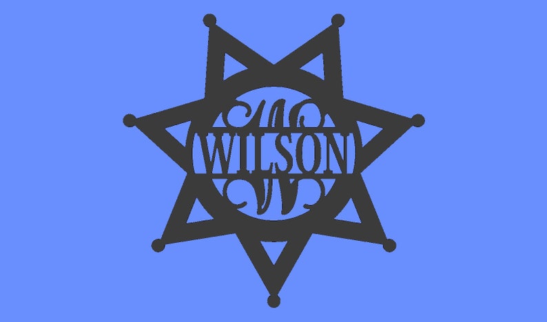 7 Point Sheriff Badge Custom Personalized With Name Monogram - Etsy