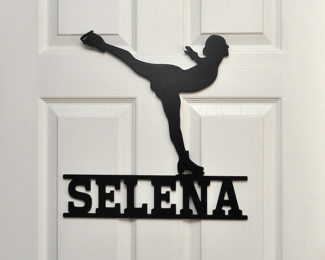 Figure Skater Door Wall Hanger, Personalized Ice Skating Name Sign - Etsy
