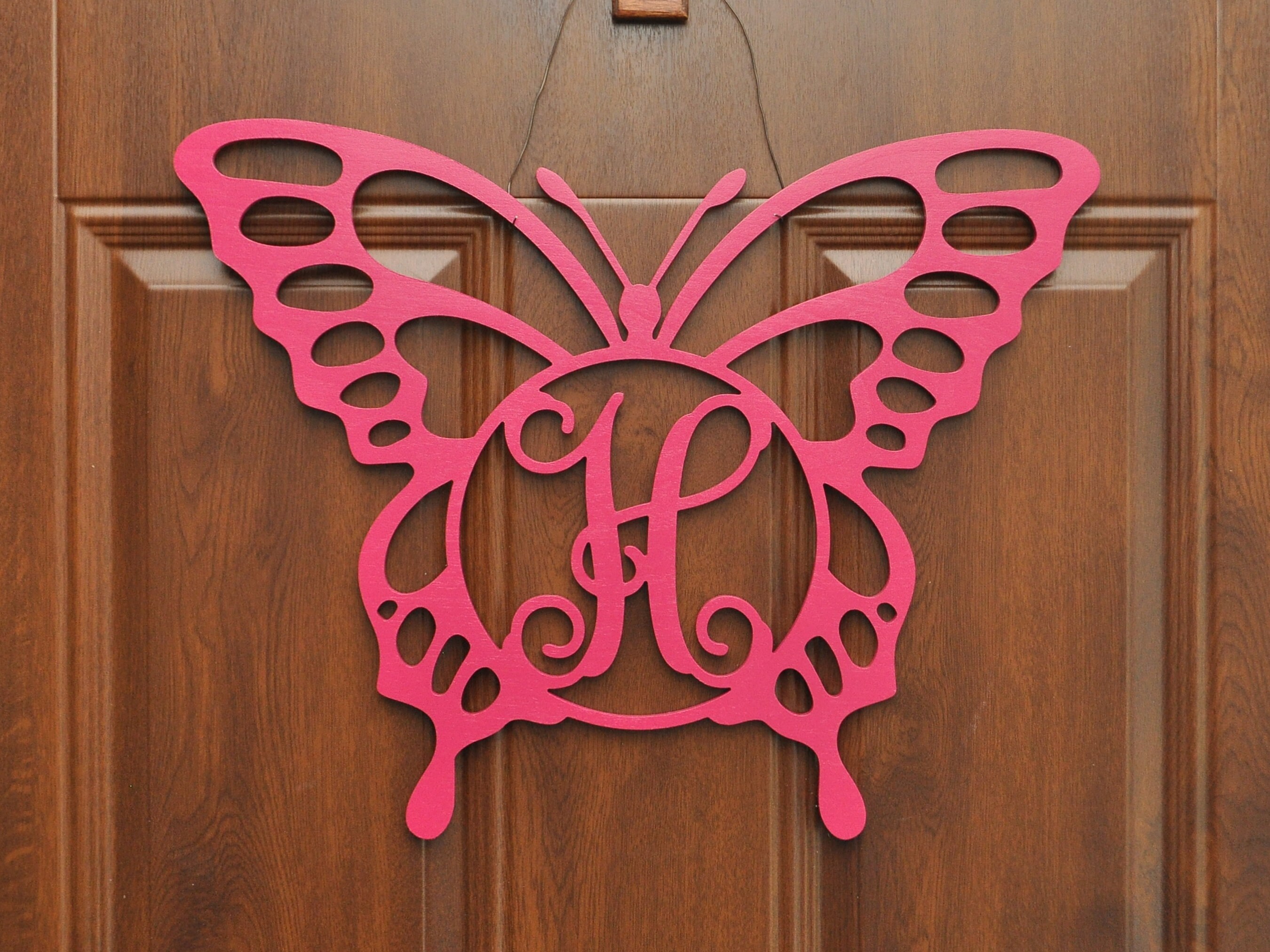 Butterfly Monogram Door Wall Hanger, Personalized Door Sign - Etsy