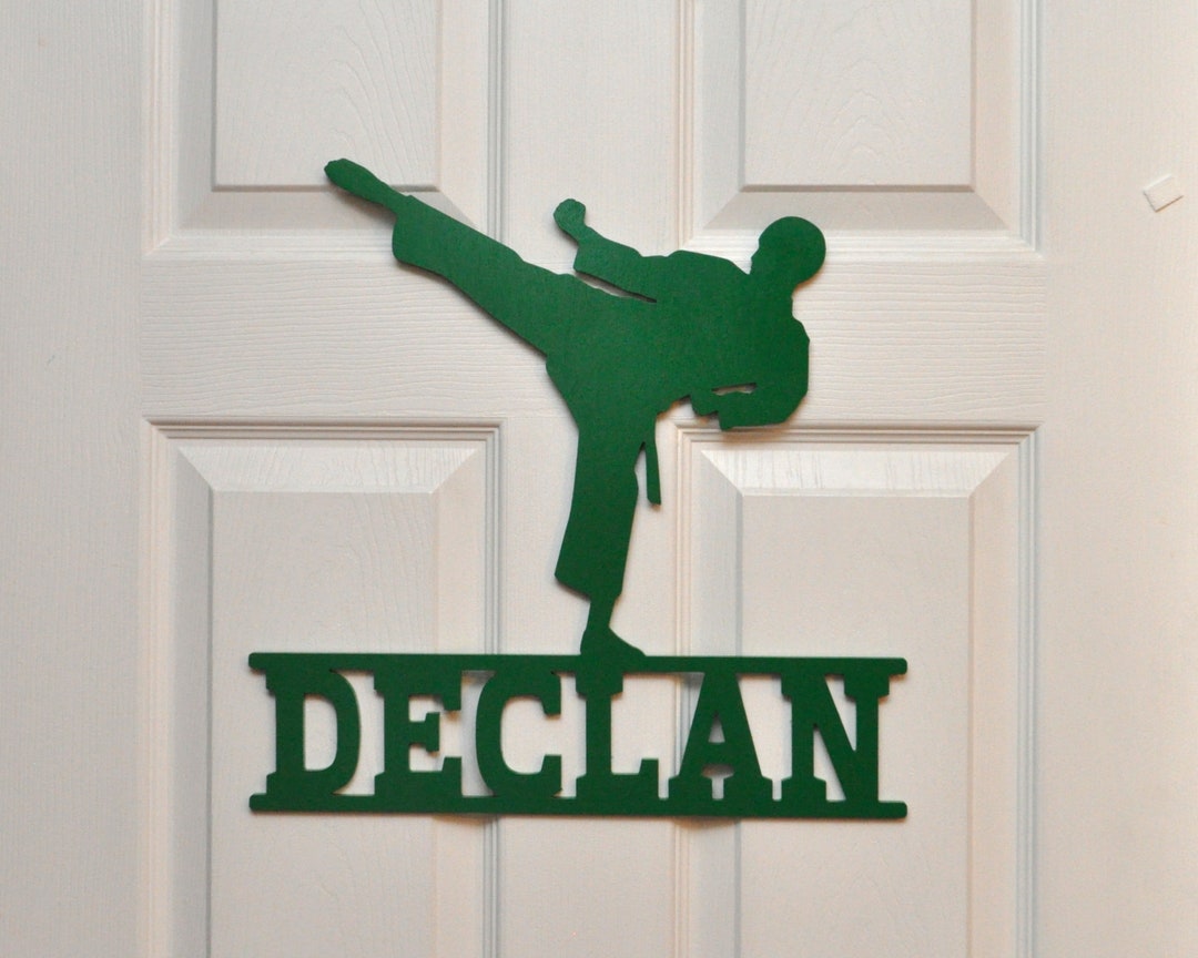 Martial Arts, Karate Wall or Door Hanger, Personalized Name Karate Sign ...