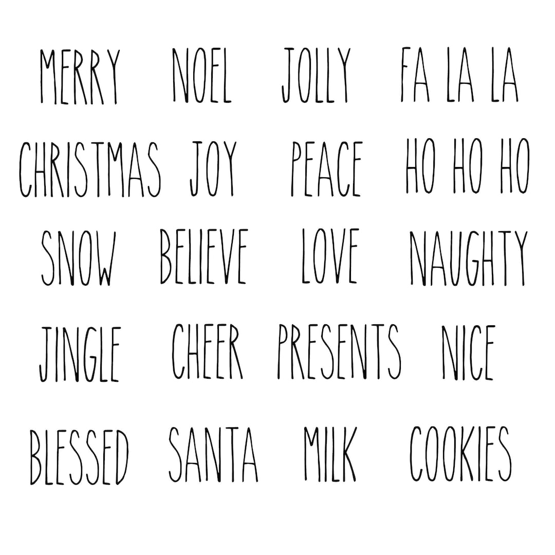 Rae Dunn Holiday Words | 20 Word Bundle Pack | SVG Bundle Pack ...