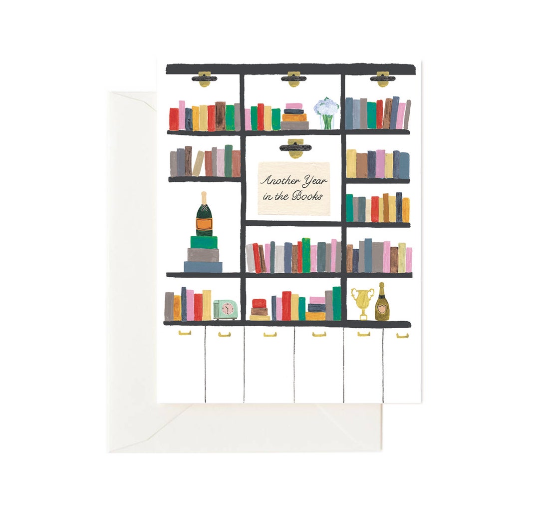 Book Birthday Card, Book Lover Birthday Greeting Card, Literary ...