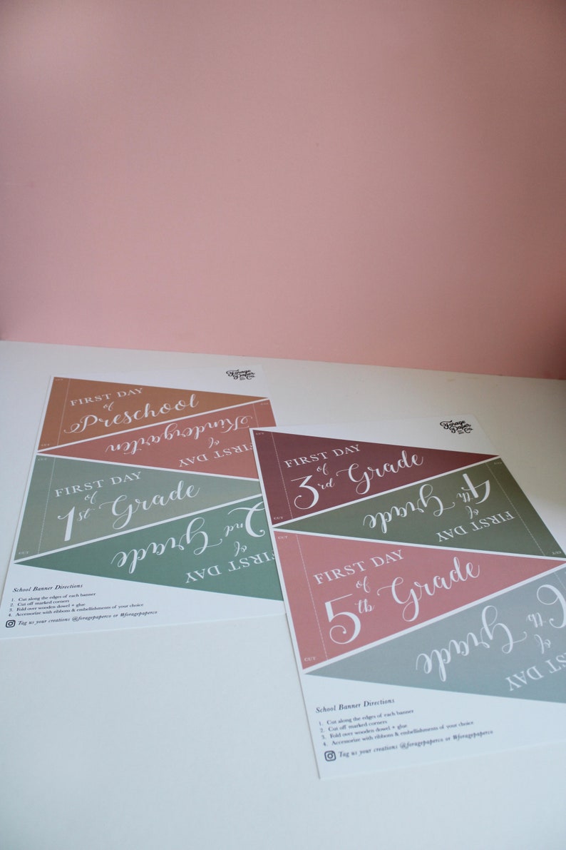 DIY First Day of School Pennant Flags Preschool Pre-k to 6th - Etsy