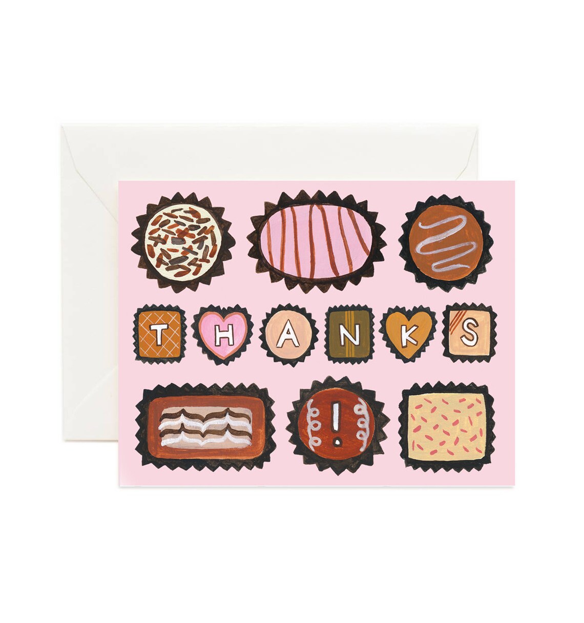 Box of Chocolates // Thank You Card, Monogrammed Thank You, Chocolate ...