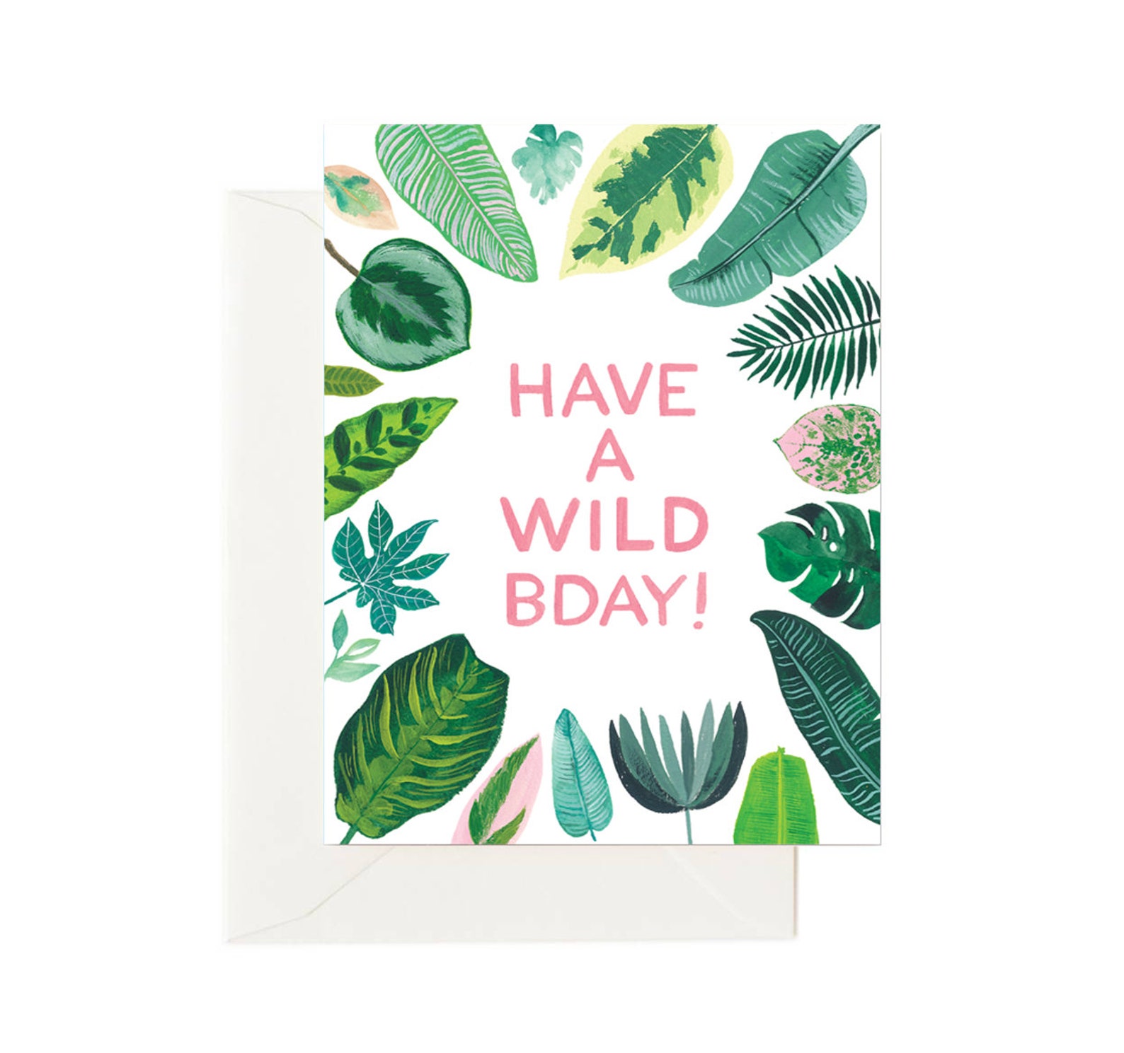 Tropical Green Plants Birthday Card // Wild Birthday Card - Etsy