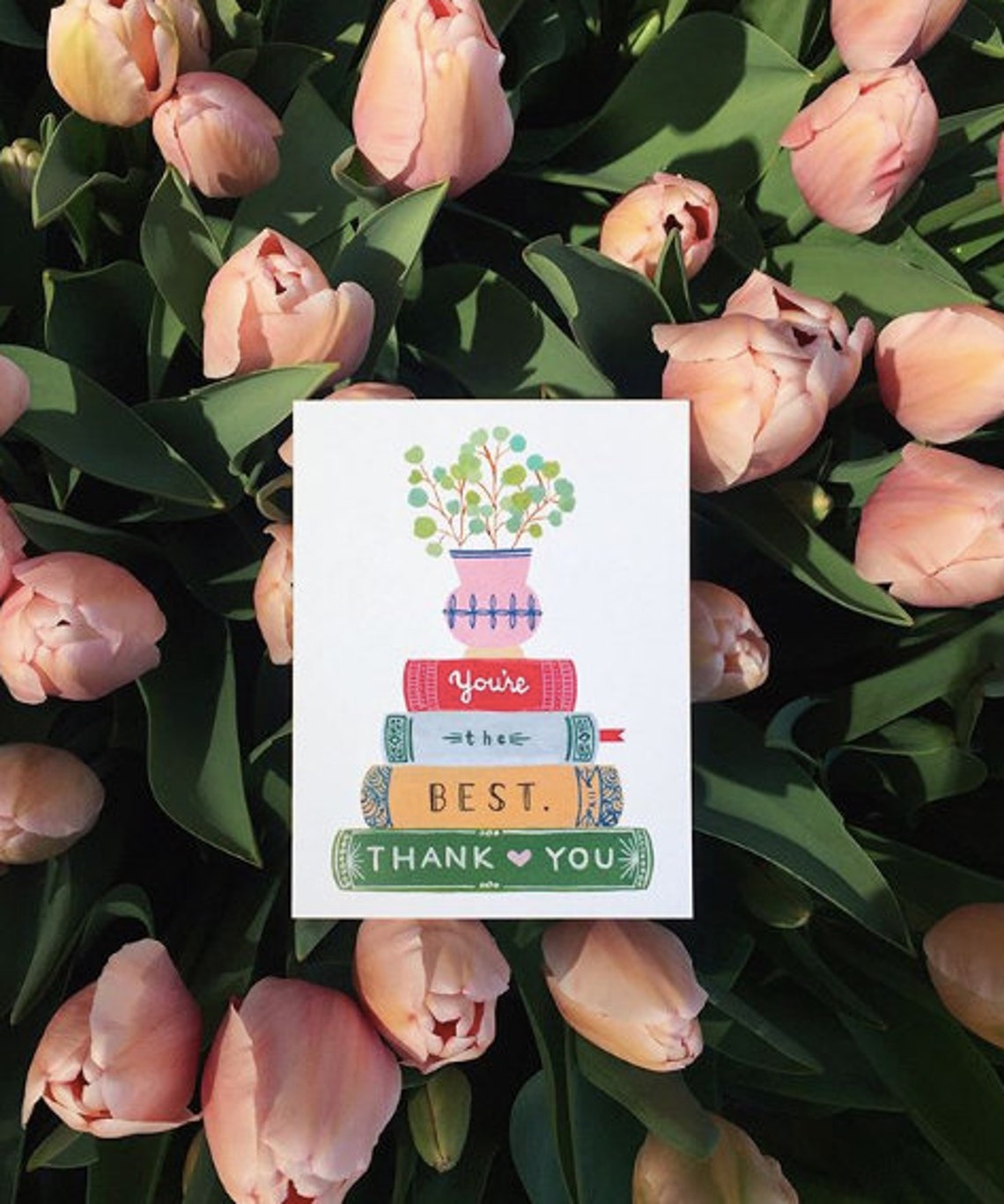 Thank You Book Lover Card Youre the Best Greeting Card | Etsy