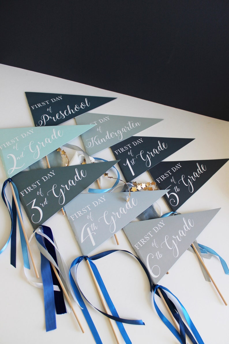 DIY First Day of School Pennant Flags Preschool Pre-k to 6th - Etsy