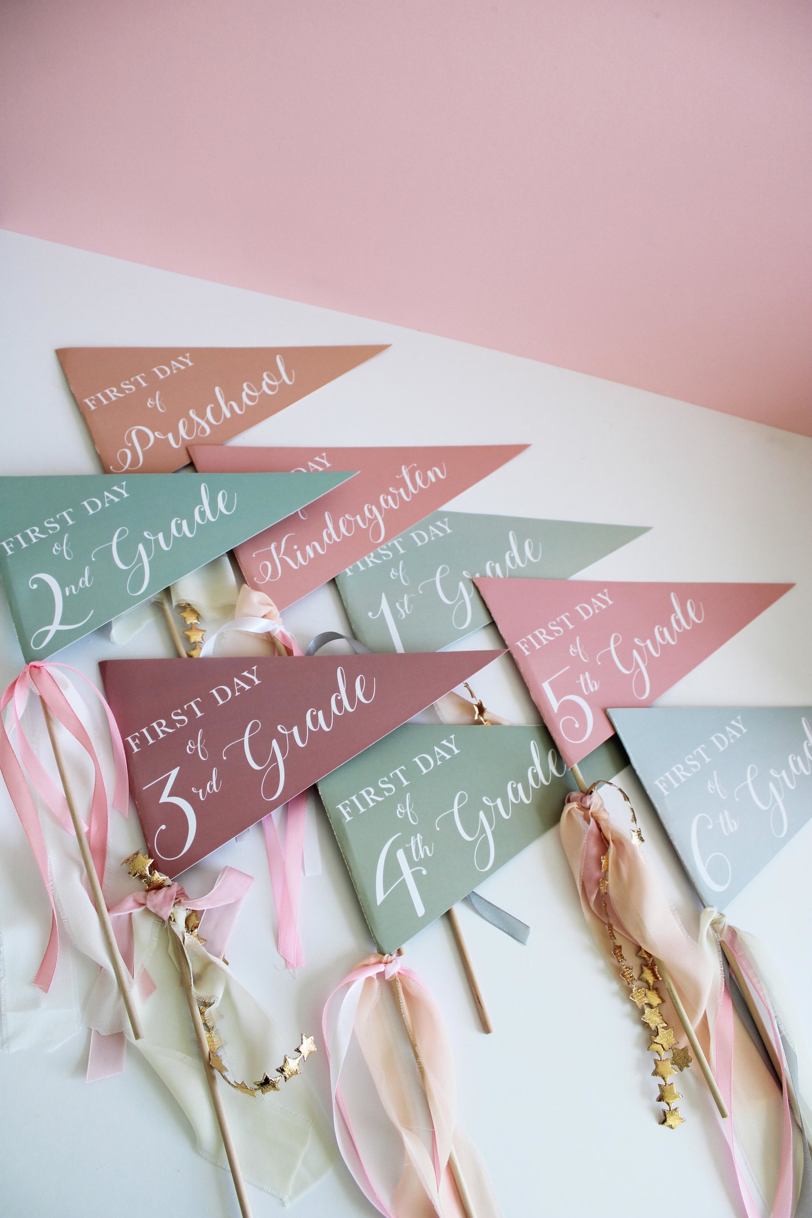 DIY First Day of School Pennant Flags Preschool Pre-k to 6th - Etsy