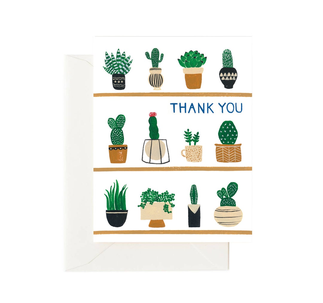 Thank You Plant Card // Thank You Card, Cute Birthday Card, Plant Thank ...