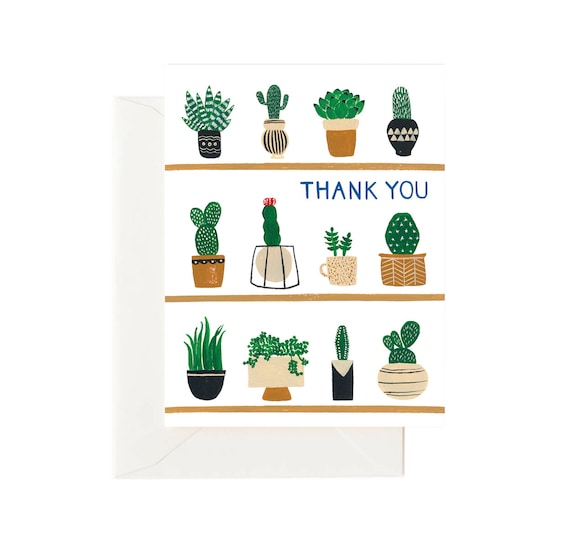 Thank You Plant Card // Thank You Card Cute Birthday Card | Etsy