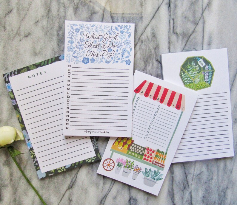 Blue Purple Watercolor Floral Notepad Encouraging - Etsy