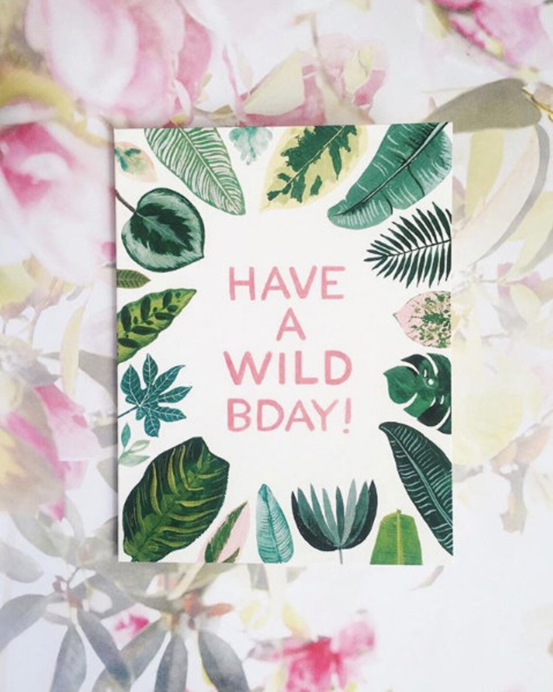 Tropical Green Plants Birthday Card // Wild Birthday Card, Wild ...