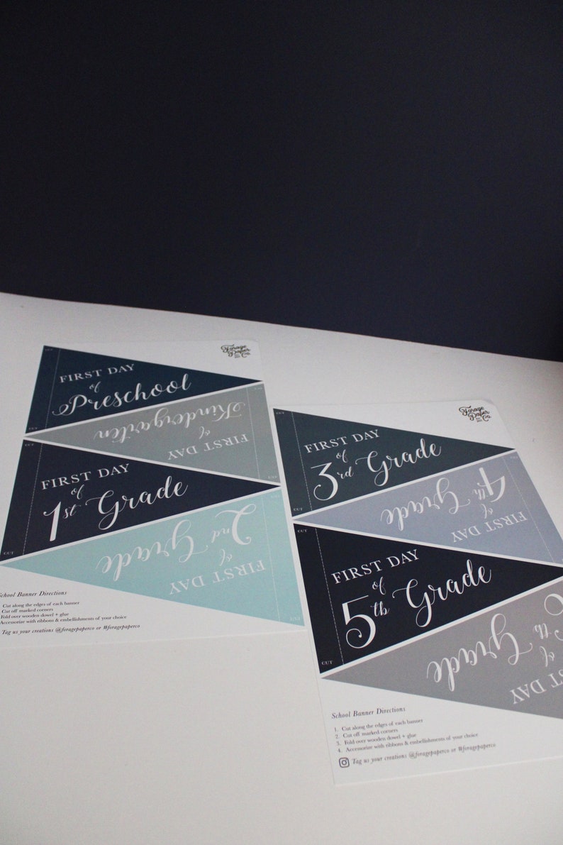 DIY First Day of School Pennant Flags Preschool Pre-k to 6th - Etsy