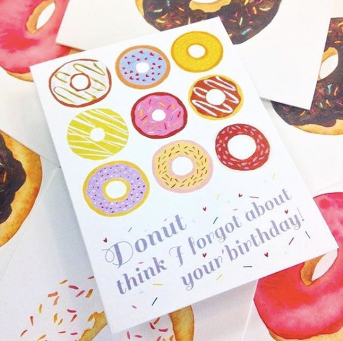 Donut Birthday Card // Birthday Card, Donut Birthday Card, Birthday Her ...