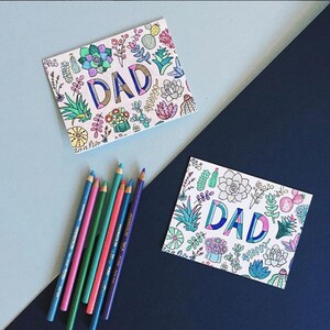 Father's Day Coloring Card // Dad Coloring Birthday Card, Dad DIY ...