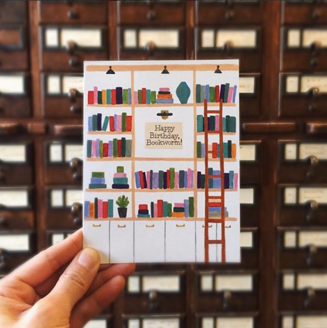 Birthday Card for Bookworm Nerd // Birthday Card, Card for Bookworm ...