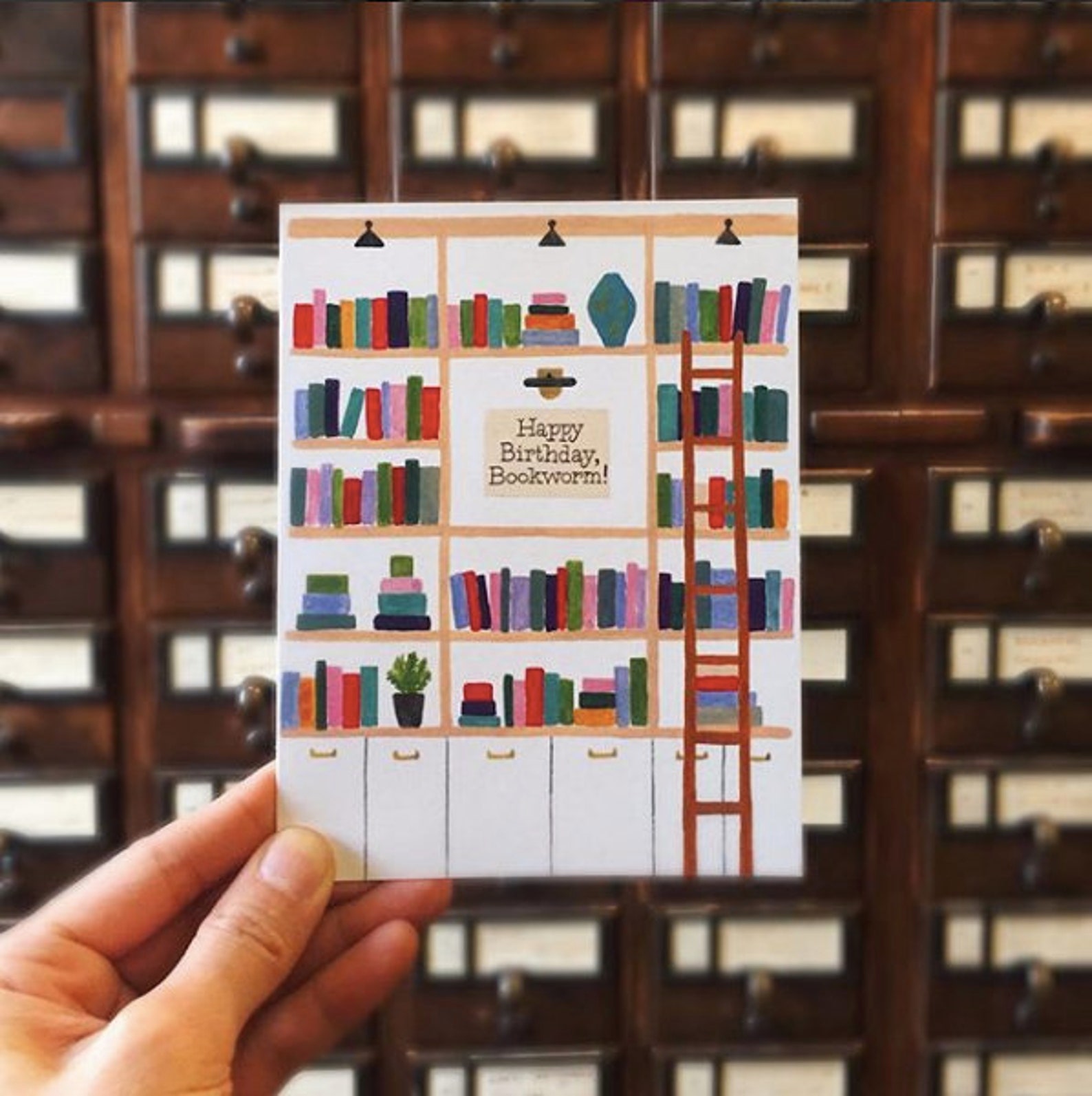 Birthday Card for Bookworm Nerd // Birthday Card, Card for Bookworm ...