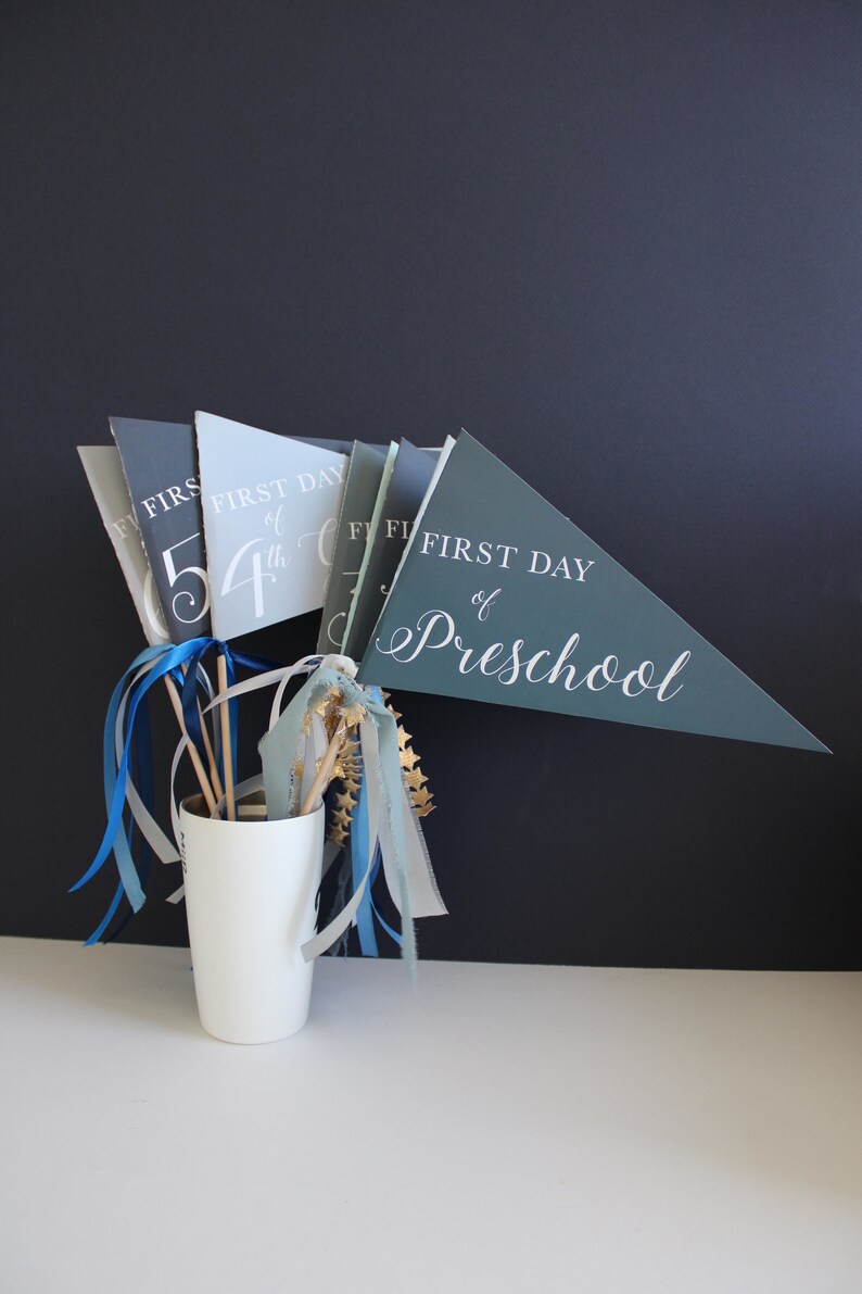 DIY First Day of School Pennant Flags Preschool Pre-k to 6th - Etsy