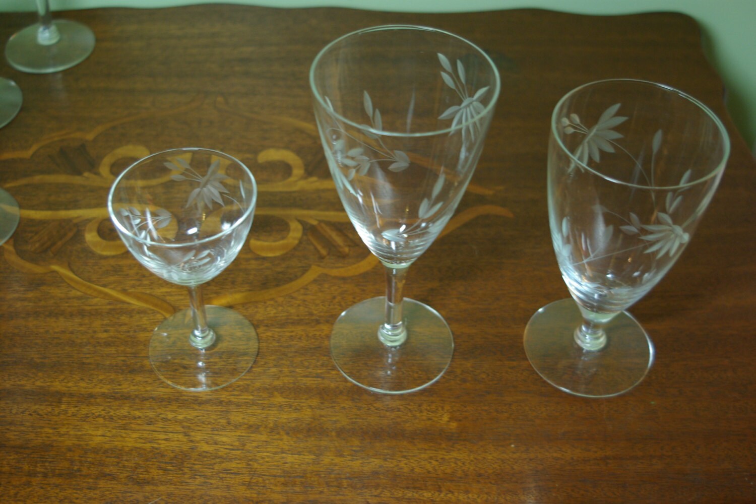 Beautiful 35 Piece Etched Crystal Glass Stemware and Pitcher Set - Etsy