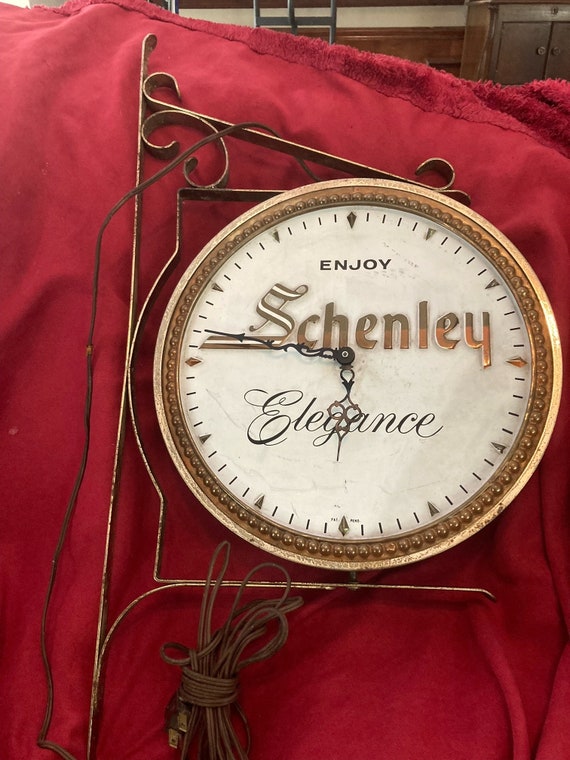 Vintage Schenley Clock Advertising Sign - Etsy