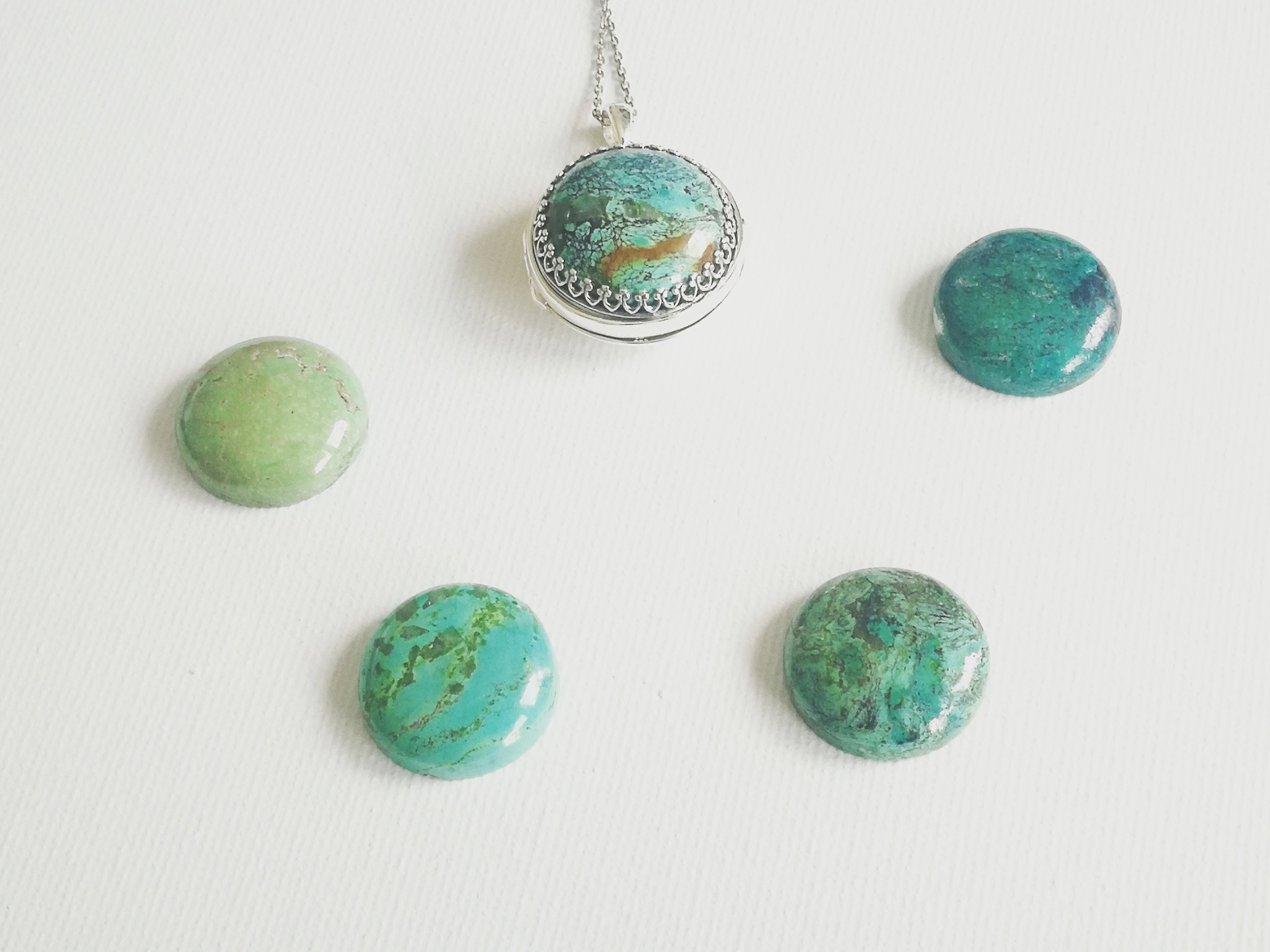 Sterling Silver Turquoise Locketphoto Locketgemstone - Etsy