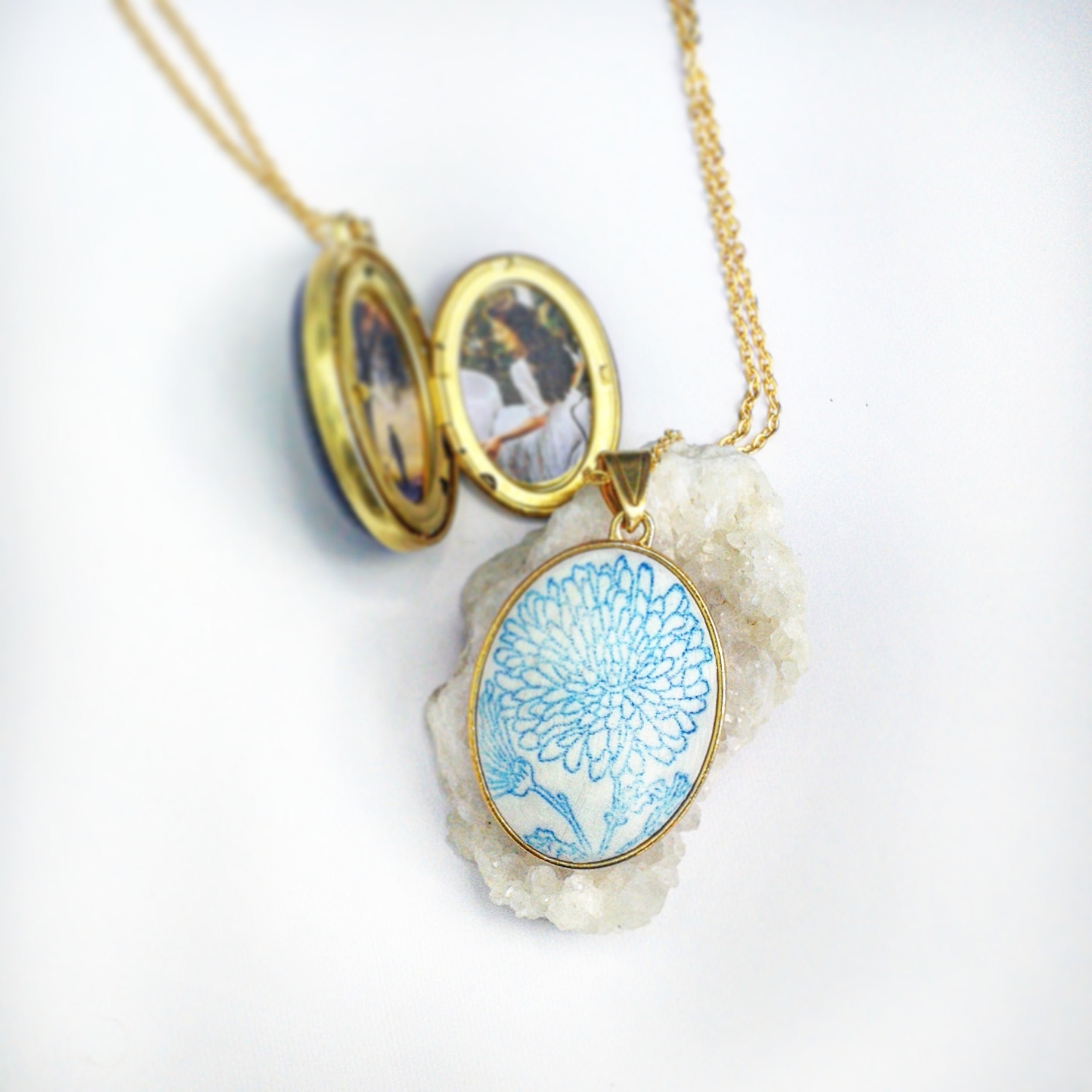 Birth Flower Locket Personalised Necklace Photo Locket | Etsy