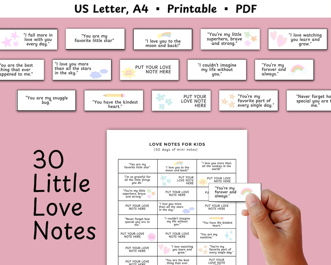 30 Printable Little Love Notes for Kids | Lunchbox Notes, Valentine’s ...