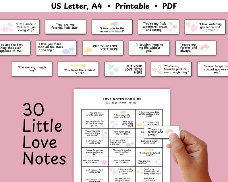 30 Printable Little Love Notes for Kids | Lunchbox Notes, Valentine’s ...