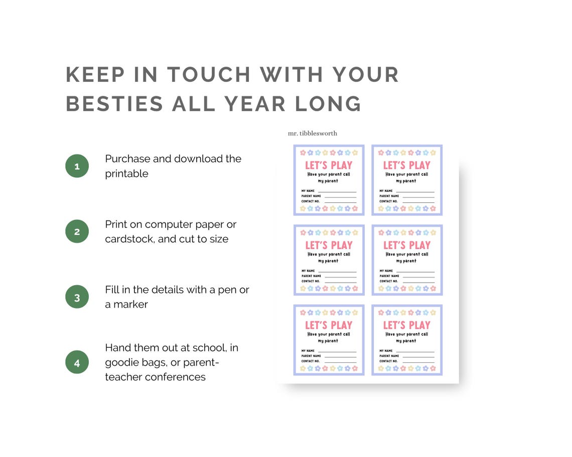 Editable Playdate Cards, Let's Play Printable Cards, Play Date Cards ...