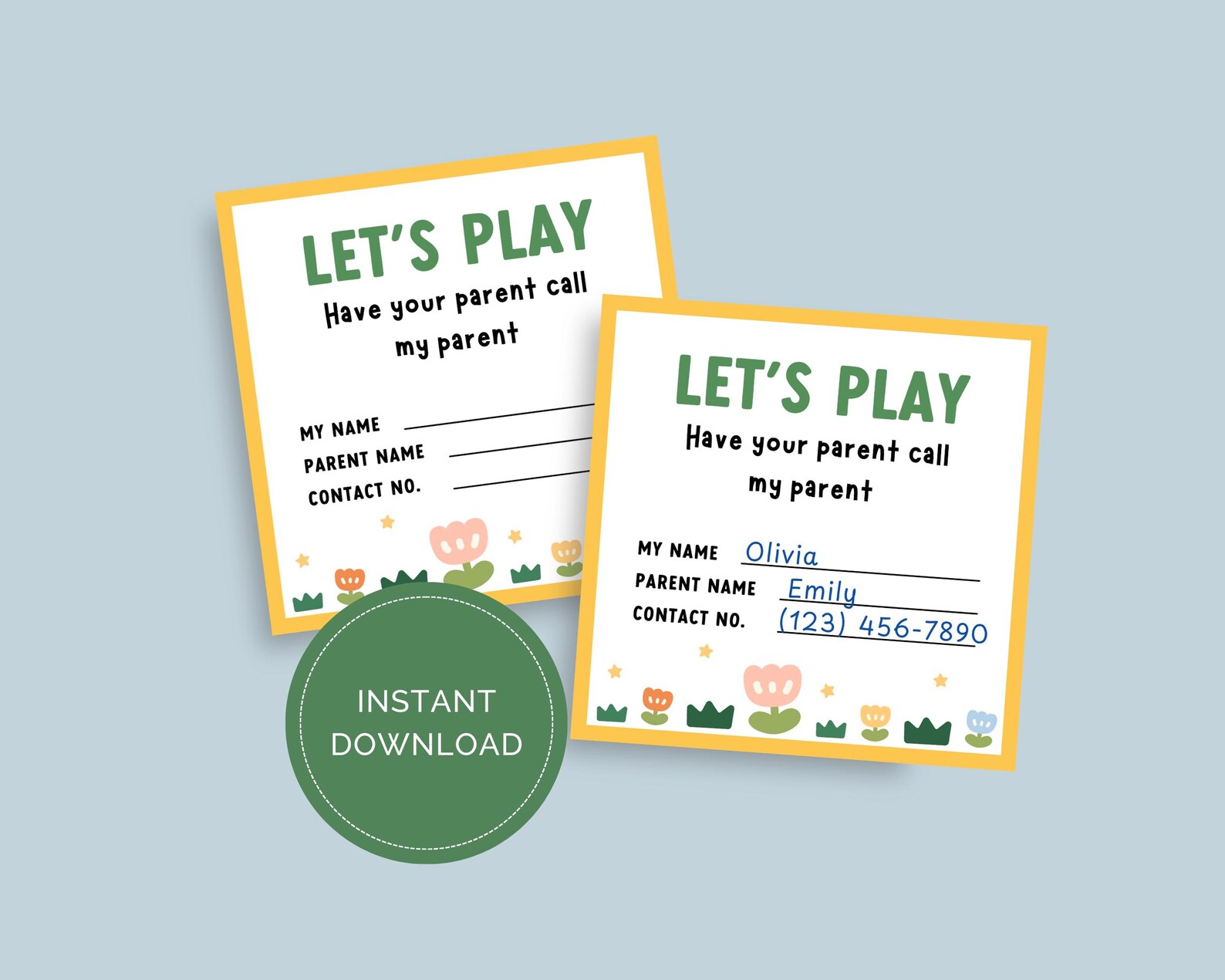 Editable Playdate Cards, Let's Play Printable Cards, Play Date Cards ...