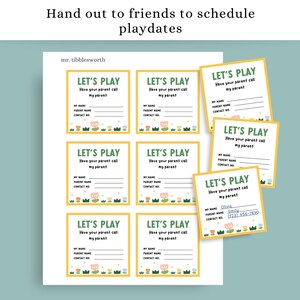 Editable Playdate Cards, Let's Play Printable Cards, Play Date Cards ...