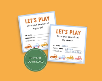 Editable Playdate Cards, Let's Play Printable Cards, Play Date Cards ...
