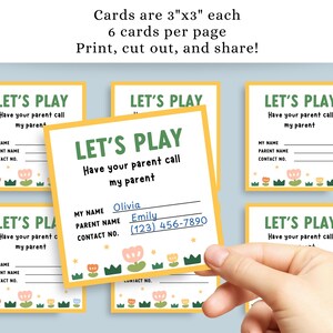 Editable Playdate Cards, Let's Play Printable Cards, Play Date Cards ...