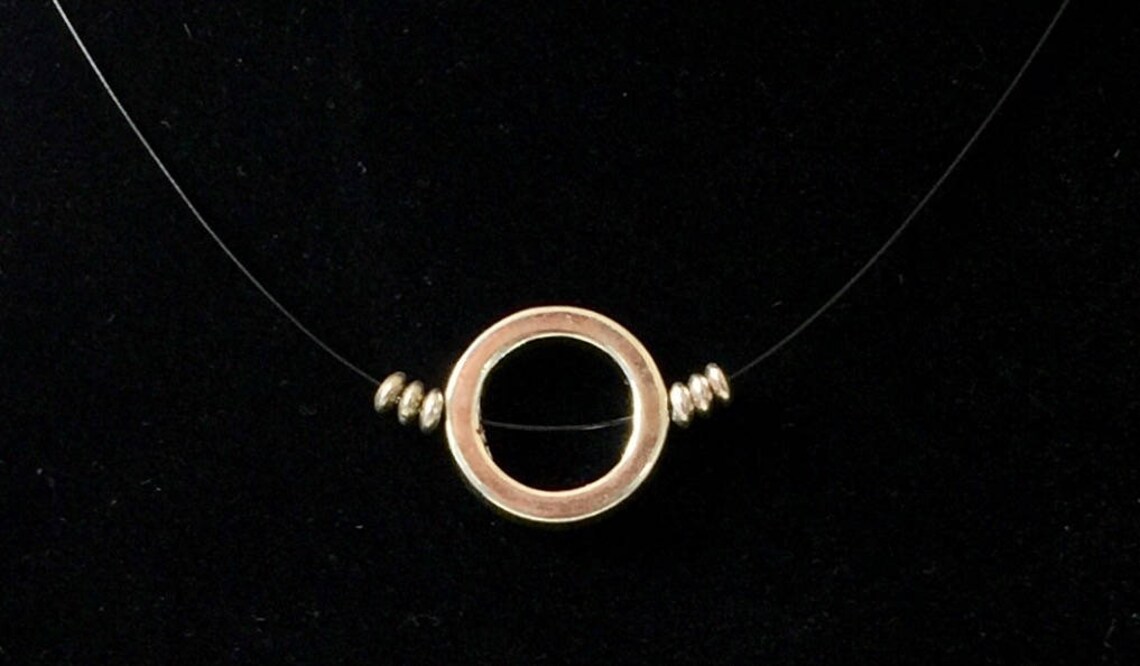 Black and Silver Circle Minimalist Choker Necklace / Modern - Etsy