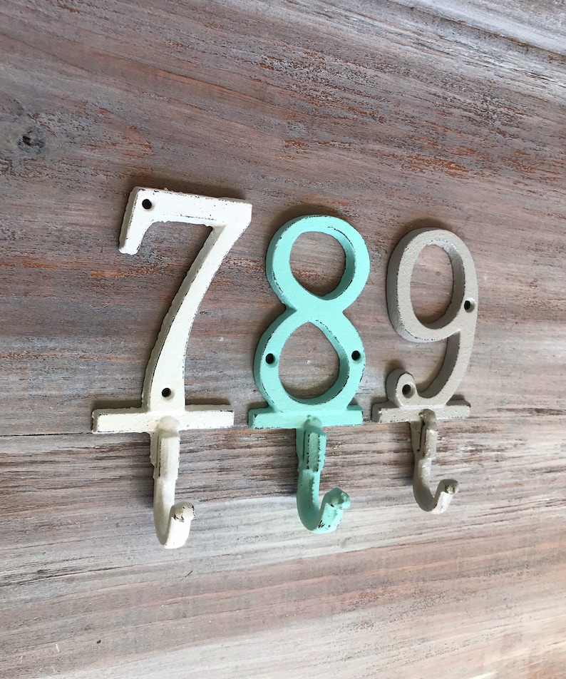 Number Wall Hook / Custom Painted Number Hook / Sports Number - Etsy