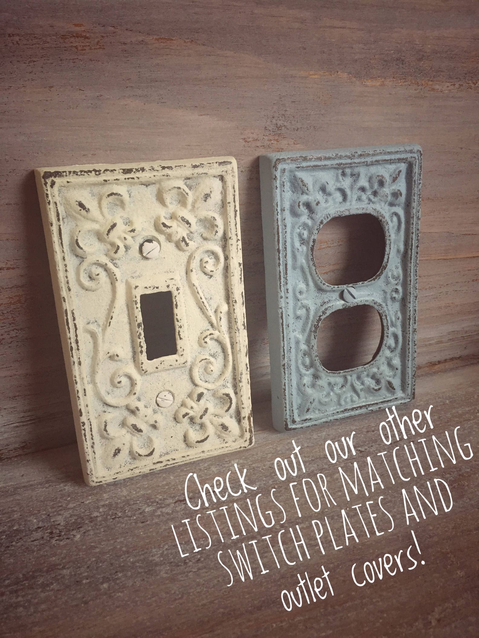 Light Switch Plate Cover / Custom Painted Shabby Distressed | Etsy