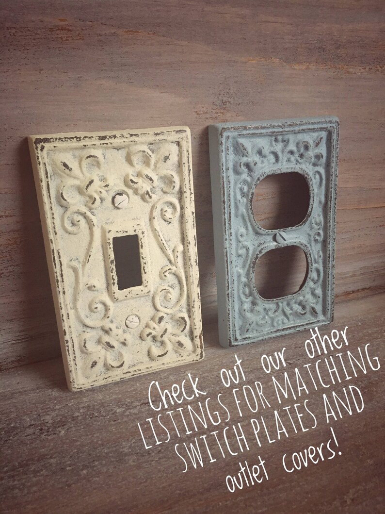 Light Switch Plate Cover / Custom Painted Shabby Distressed | Etsy