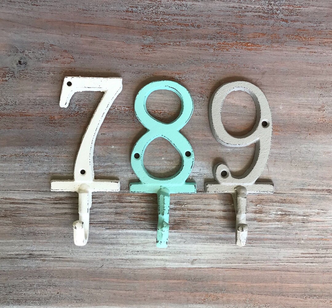 Number Wall Hook - Custom Painted Number Hook - Sports Number Hook ...