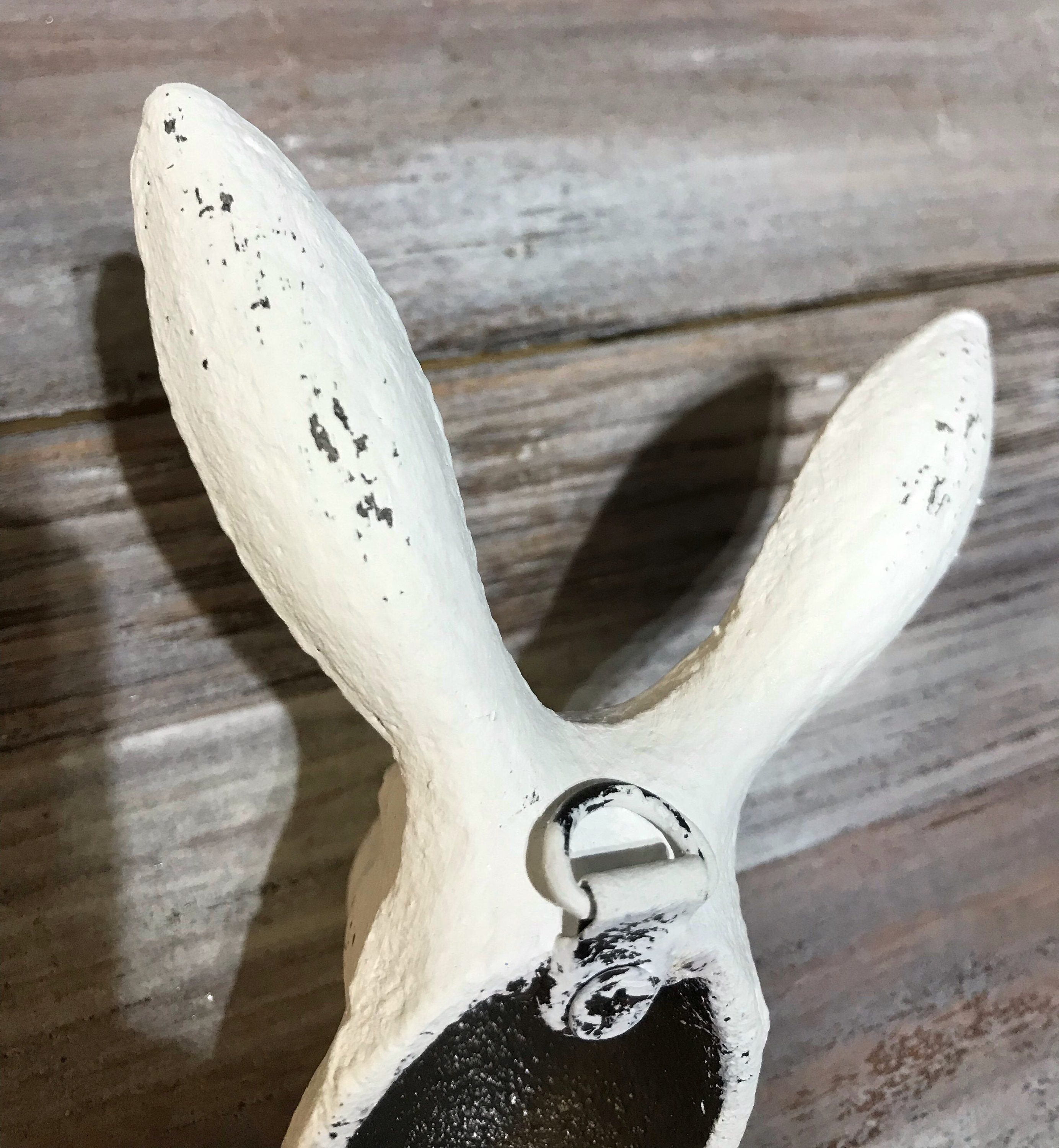 Rabbit Cast Iron Wall Hook / Custom Painted Rabbit Wall Decor | Etsy