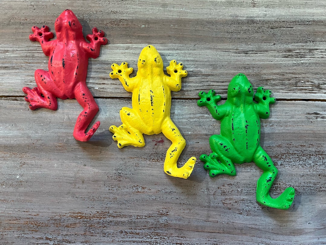 Frog Cast Iron Decorative Hook / Custom Painted Tree Frog Hook / Nature ...